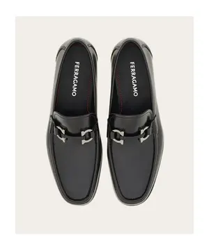 FERRAGAMO Gancini Horsebit Loafers - Black