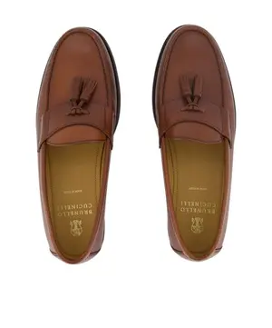 Brunello Cucinelli Leather Tassel Detail Loafers