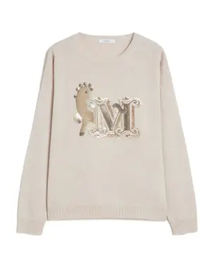Max Mara Oversized Jumper With Sequined Monogram - No