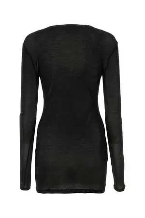 Miu Miu Logo Patch Long Sleeve Dress