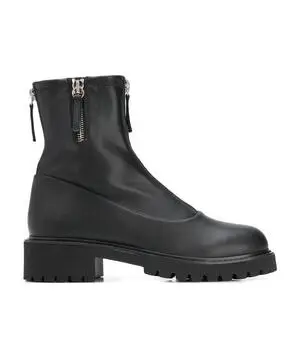 GIUSEPPE ZANOTTI Front Zip Ankle Boots - Black