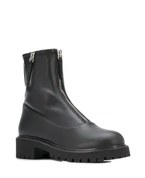 GIUSEPPE ZANOTTI Front Zip Ankle Boots - Black