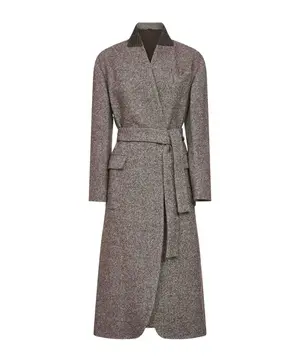 Brunello Cucinelli Long Sleeved Belted Coat