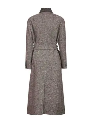 Brunello Cucinelli Long Sleeved Belted Coat