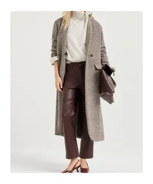 Brunello Cucinelli Long Sleeved Belted Coat