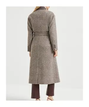 Brunello Cucinelli Long Sleeved Belted Coat