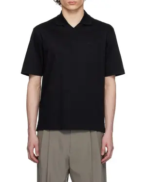 Mackage V-neck Short Sleeved Polo Shirt - Black