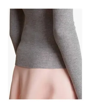 Khaite Tania Ribbed V-neck Long Sleeve Top - Mercury