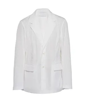Prada Single-breasted Cotton Jacket - White