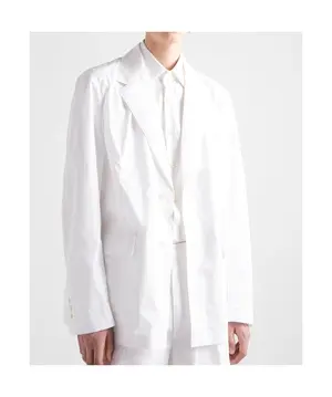 Prada Single-breasted Cotton Jacket - White