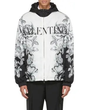 Valentino Garavani Dark Blooming Printed Windbreaker