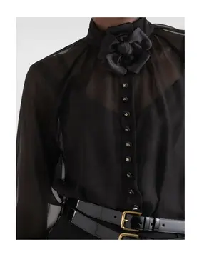 Dolce & Gabbana Chiffon Blouse With Floral Detail