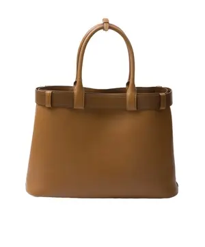 Prada Open-top Belted Handbag - Camel
