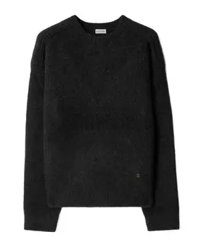 Burberry Logo Plaque Knitted Jumper - Raven