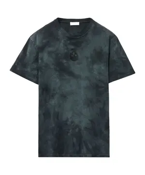 Alexander McQueen Skull Embroidered Tie-dyed T-shirt
