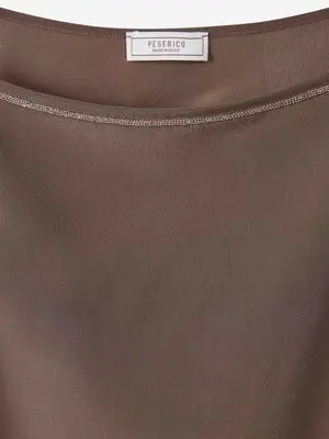 Peserico Sleeveless Sequined Neckline Camisole - Brown