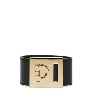 FERRAGAMO Gancini Buckle Cuff Bracelet - Black