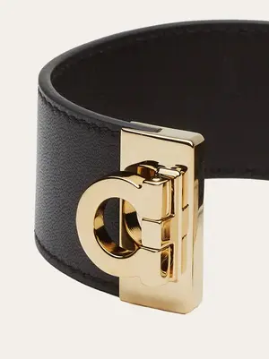 FERRAGAMO Gancini Buckle Cuff Bracelet - Black