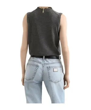 Dolce & Gabbana Ribbed Knit Sleeveless Vest