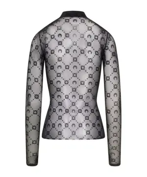 MARINE SERRE Second Skin Semi-sheer Long Sleeve Top
