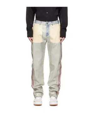 DIESEL® Contrast Panel Straight-leg Jeans