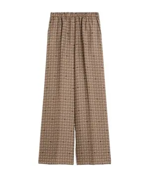 Max Mara Max Mara Wide-Leg Printed Trousers Mud
