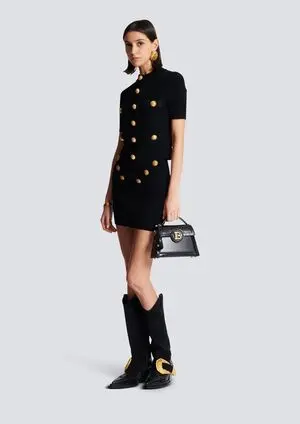 Balmain Six-button Knit Skirt - Black