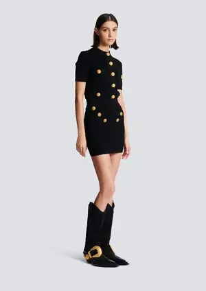 Balmain Six-button Knit Skirt - Black