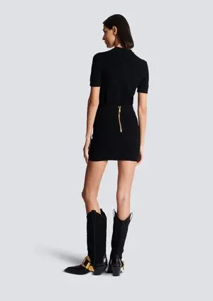 Balmain Six-button Knit Skirt - Black