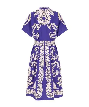Etro Printed Pleated Midi Dress