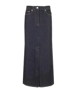 LOULOU STUDIO Midi Denim Skirt - Blue