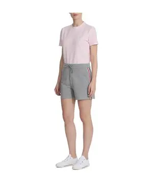 Thom Browne Drawstring Shorts With Rwb Stripes - Gray