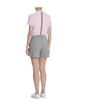 Thom Browne Drawstring Shorts With Rwb Stripes - Gray