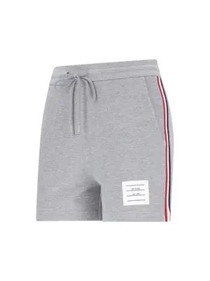 Thom Browne Drawstring Shorts With Rwb Stripes