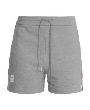 Thom Browne Drawstring Shorts With Rwb Stripes - Grey