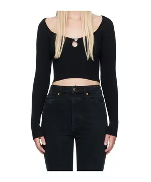 Moschino Cropped Cutout Sweater