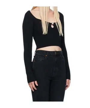 Moschino Cropped Cutout Sweater