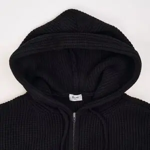 Celine Ribbed Wool Hooded Cardigan