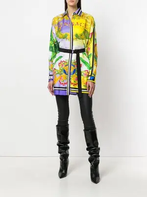 Versace Printed Belted Straight Dress