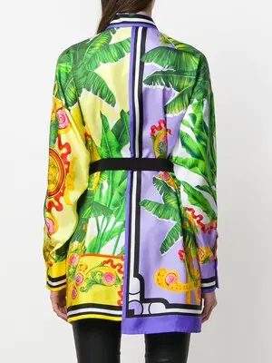 Versace Printed Belted Straight Dress