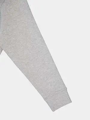 Fendi Logo Embroidered Zip-up Drawstring Hoodie - Grey