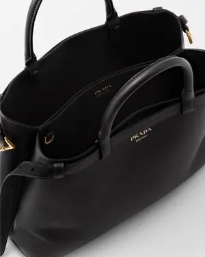 Prada Medium Buckled Leather Handbag With Double Belt