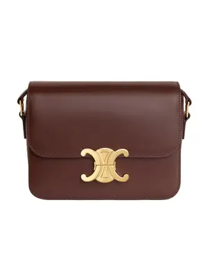 Celine Teen Triomphe Bag In Shiny Calfskin - Red