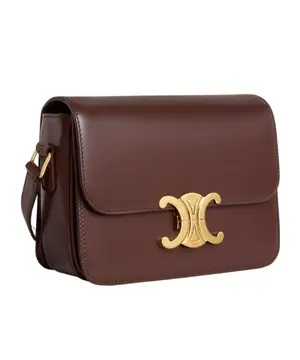Celine Teen Triomphe Bag In Shiny Calfskin - Red