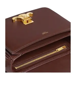 Celine Teen Triomphe Bag In Shiny Calfskin - Red