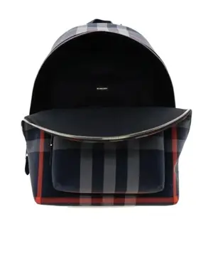 Burberry Check Pattern Zip-around Backpack - Black