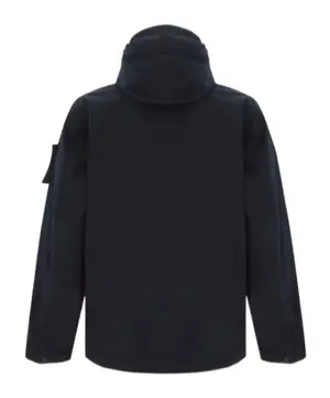 Stone Island Zip-up Hooded Jacket - Black