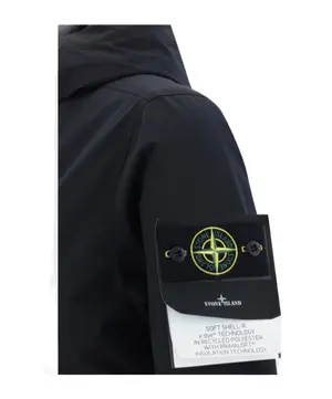 Stone Island Zip-up Hooded Jacket - Black