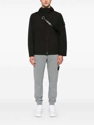 Stone Island Zip-up Hooded Jacket - Black