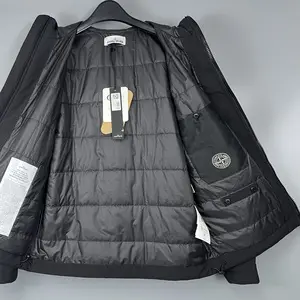 Stone Island Zip-up Hooded Jacket - Black